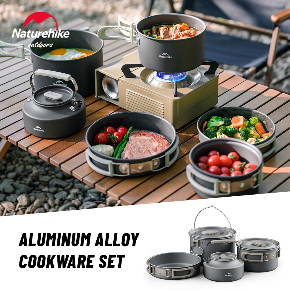 Naturehike Camping Cookware Kit Outdoor Ultralight Aluminum Cooking Set ...