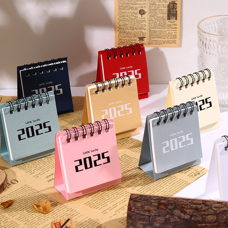 Concise Mini 2025 Calendar Portable Cute Desktop Calendar Small Desk ...