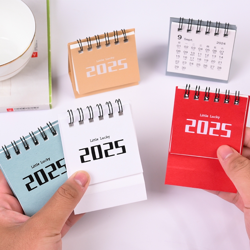 Portable 2025 Calendar Mini Desk Calendar Desktop Time Schedule Notepad ...