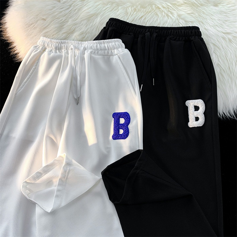 YS slocks pants loose straight cut pants Korean sweatpant wide leg ...