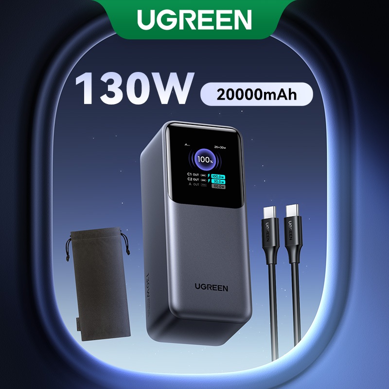 UGREEN 130W 20000mAh Laptop Power Bank Super Fast Charging 100W PD3.1 For Macbook Air/Pro Lenovo ...