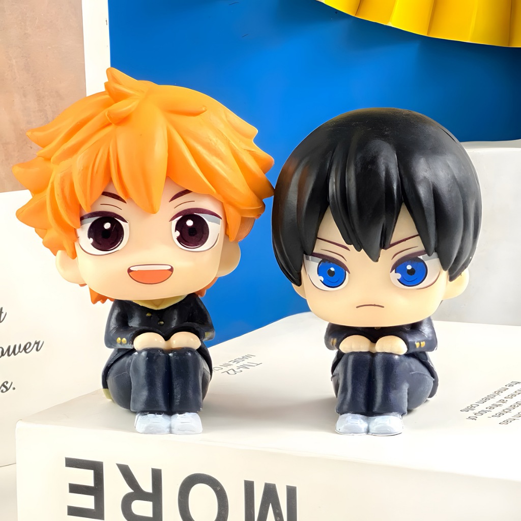 10cm Anime Haikyu!! Figure Hinata Shoyo Kageyama Tobio Big Head Doll Q ...