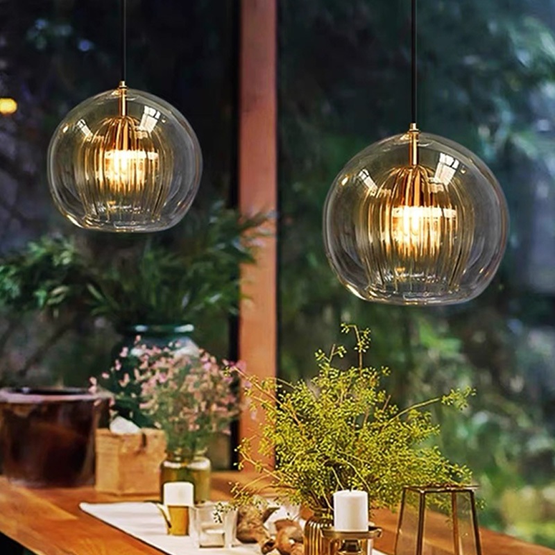 Bar Counter Light Dining Light Creative Double-layer Glass Pendant ...