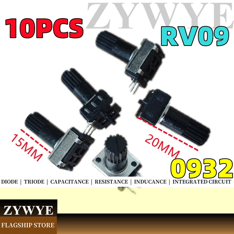 10pcs Potentiometer 0932 Potentiometer Adjustable Resistance Horizontal ...