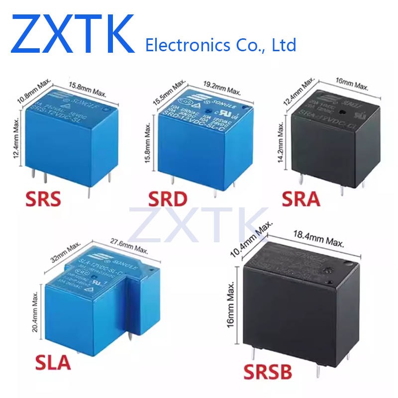 Songle SPDT Relay 5V 12V 24VDC SRA-05VDC SRA-12VDC SRA-24VDC SRD-05VDC ...