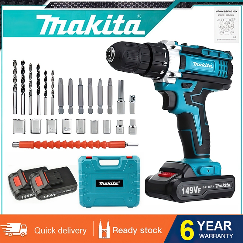 【Free Gift】Makita 149V Cordless Drill Set Heavy Duty High-power ...