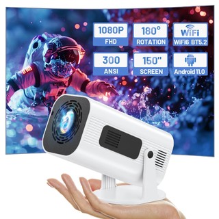 [180°Adjustable Stand] Salange P330 Smart Mini 4K Projector with WiFi ...
