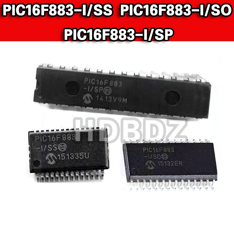 3pcs PIC16F883-I/SS PIC16F883-I/SO PIC16F883-I/SP Microcontroller Chip IC SMD MCU PIC16F883 ...