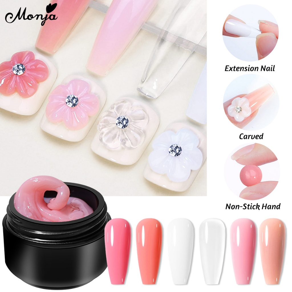 Monja 5ml Nail Extension Gel Non-Stick Hand Glue Easy Extend Pinch Take ...