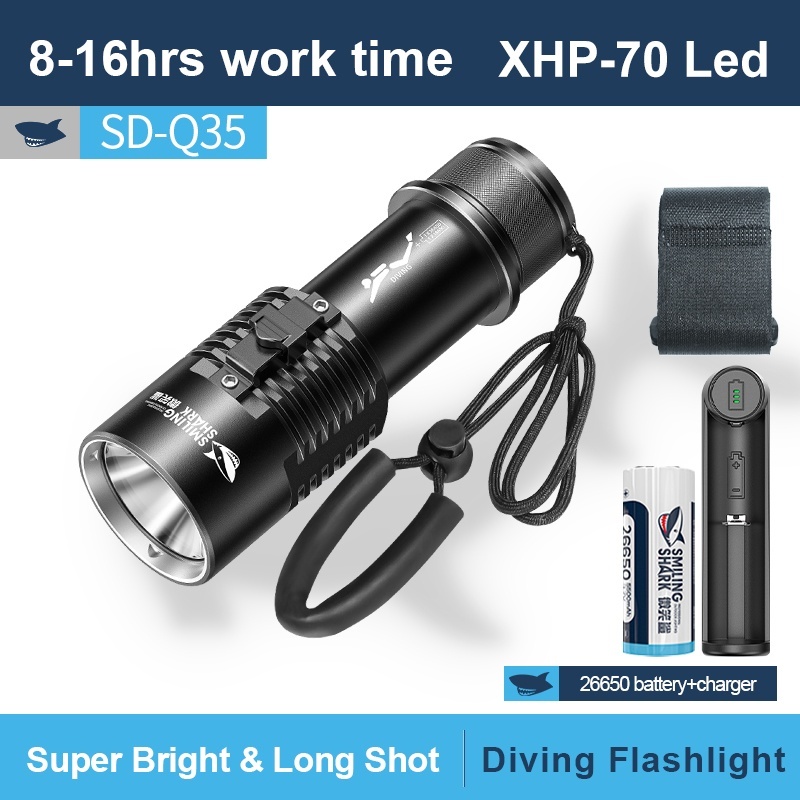 SMILINGSHARK Diving Flashlight IPX8 Waterproof Flash Light Led P70 ...