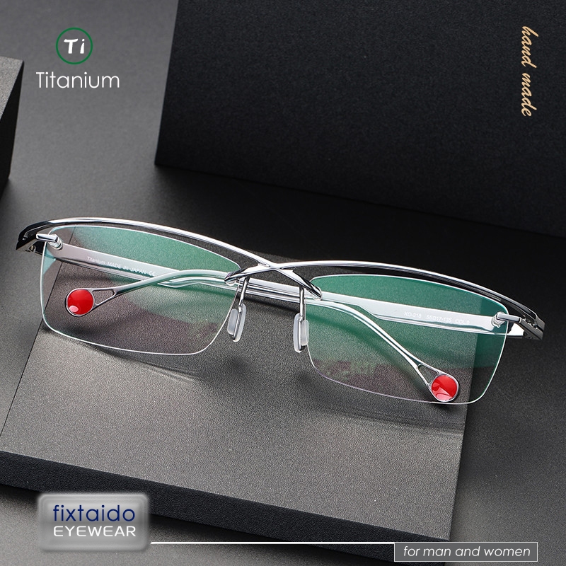 Floating eyebrow-frame glasses of Pure titanium，the same design as Ken ...
