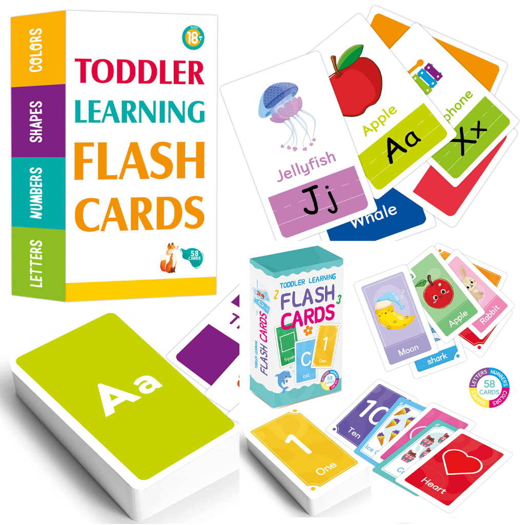 Early Learning Flash Cards Educational Toys Colors Numbers Shapes ...