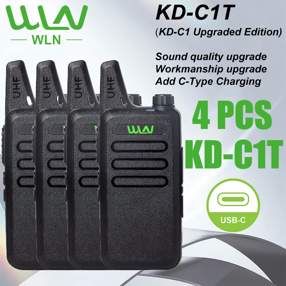 WLN Walkie Talkie KD-C1T (Upgraded version of KD-C1) Set of 4 5W Mini ...