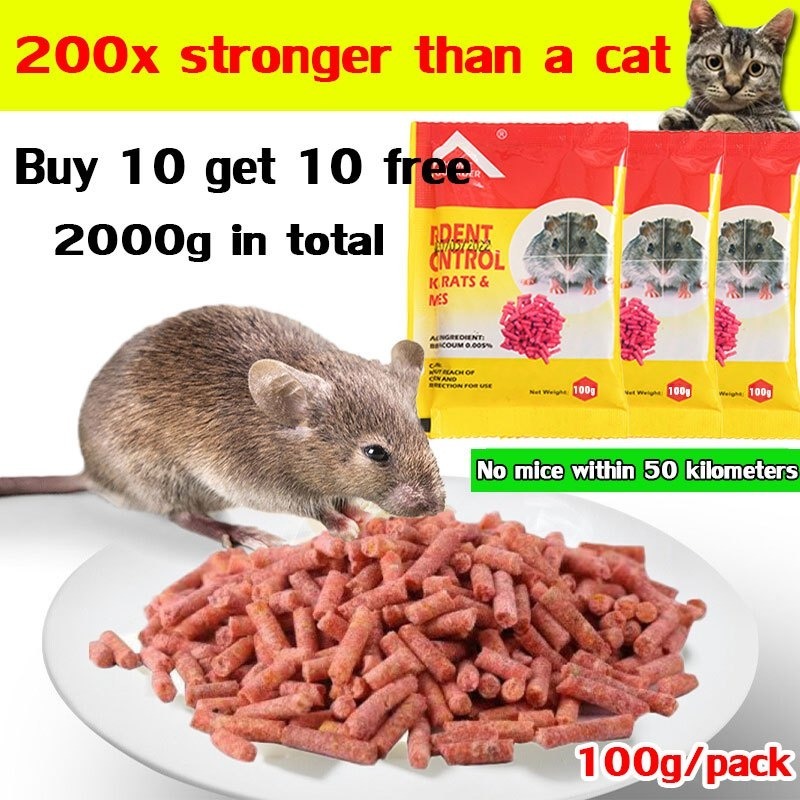 【1 pack kills 1000 mice】50G rat killer poison Attract mice to death rat ...