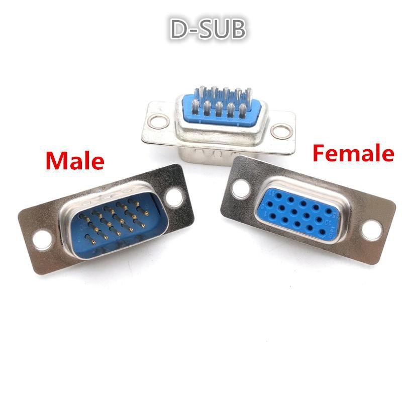 10PCS RS232 DB15 15 Pin Female/Male 3Rows Solder Type Plug D-SUB Male ...
