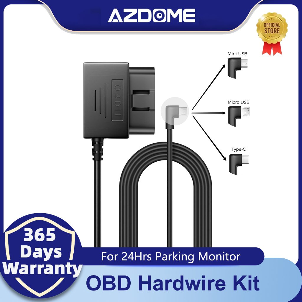 AZDOME OBD Hardwire Kit for Dashcam Mini USB/Micro USB/Type C Port ...
