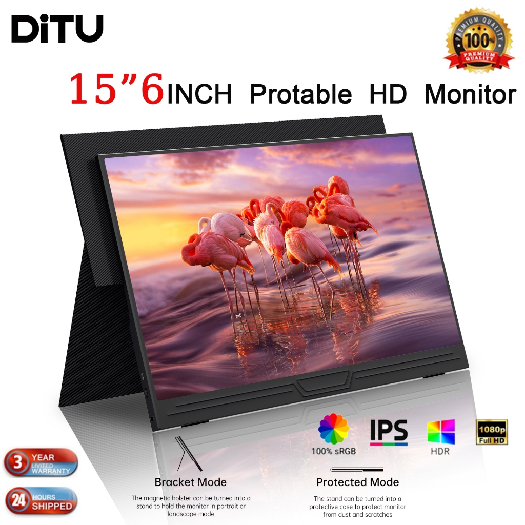 DITU 14/15.6inch ultra Touch Screen Portable Monitor 1920*1080P HD USB ...