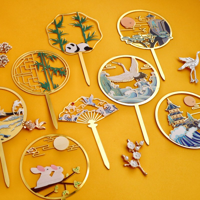 Mid-Autumn Festival Series Acrylic Cake Toppers with Color Printing and ...