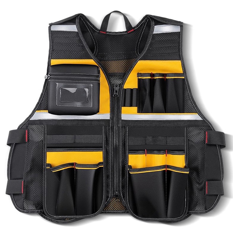 Tool Vest for Carpenter Safety Vest Reflective with Pockets Electrician ...