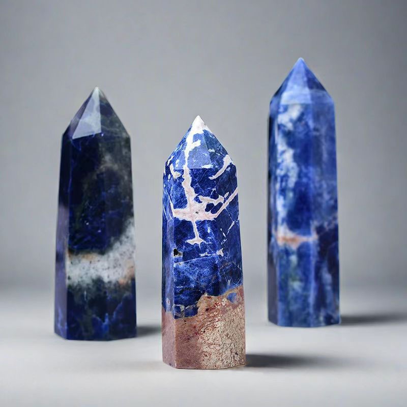 Sodalite Tower Crystal Wand Pillar Natural Stone Energy Feng Shui ...