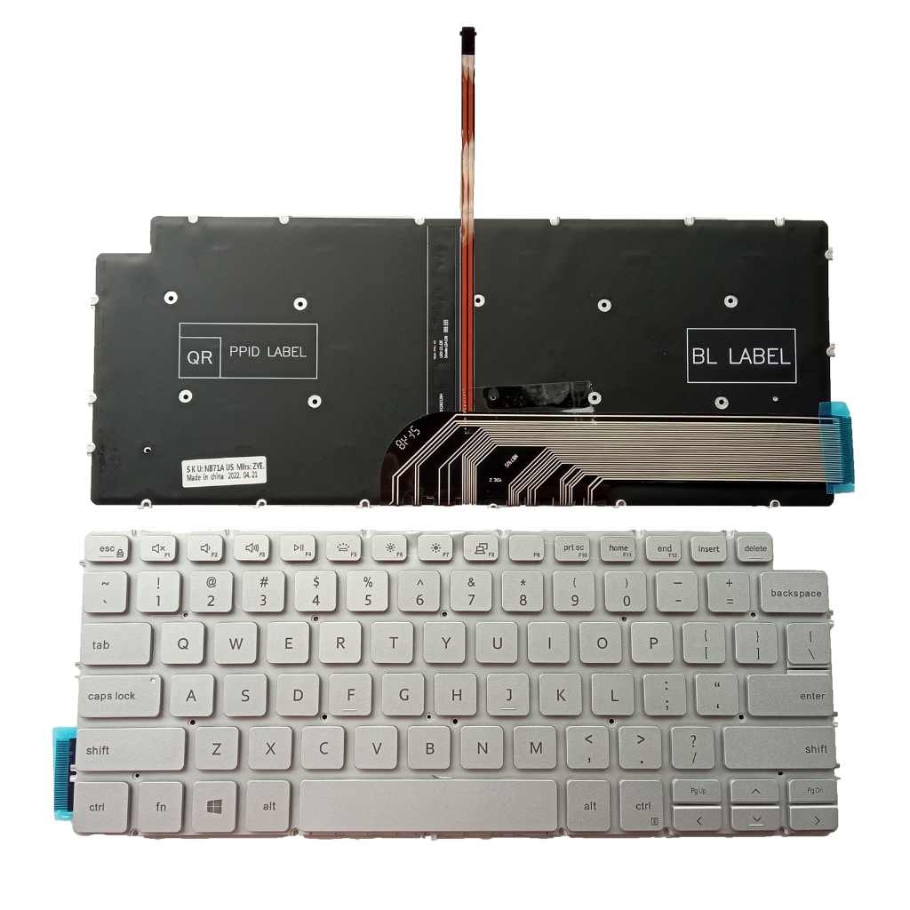 US Keyboard for Dell Inspiron 7300 2n1 7400 7405 2n1 7490 7491 5390 ...