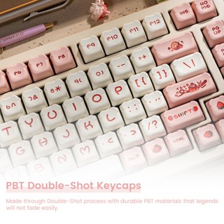 Akko Dim Sum Bear Keycap Set (122-key), Bear shaped OEM profile, PBT ...