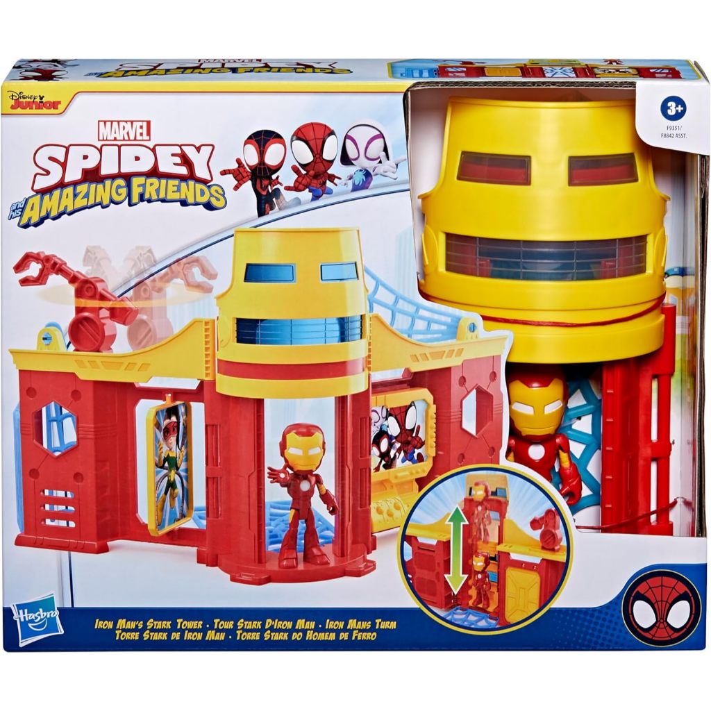 Marvel Spidey and His Amazing Friends Stark Tower Playset, Includes 4 ...