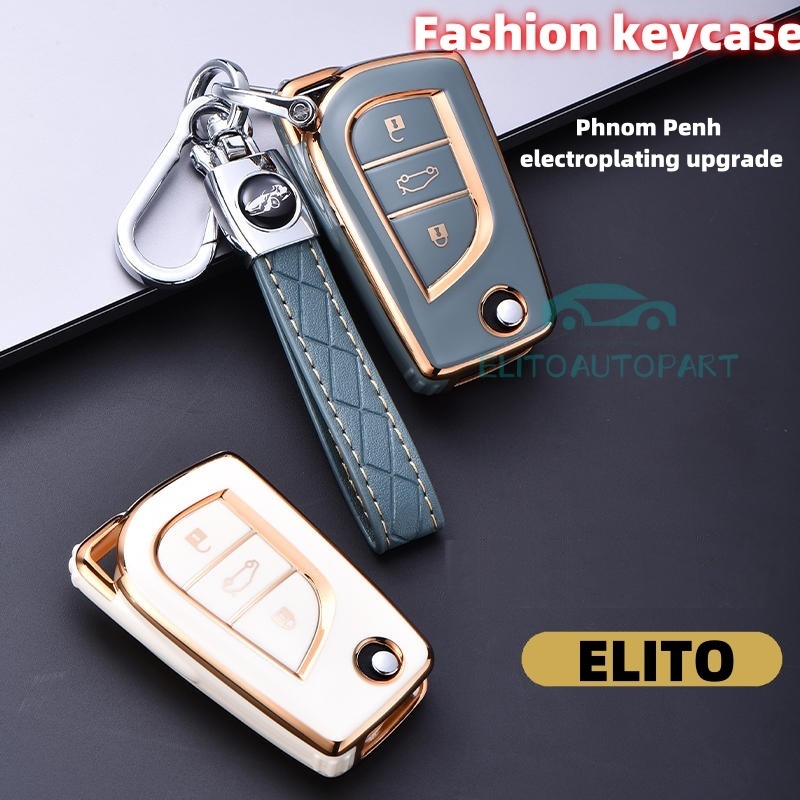 【ELITO】Toyota Key Cover Toyota Keychain Yaris Camry Corolla Vios Wigo ...