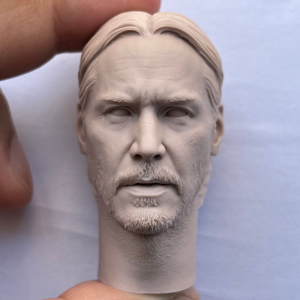 Unpainted 1/6 Scale John Wick Keanu Reeves Head Sculpt Model Fit For 12 ...