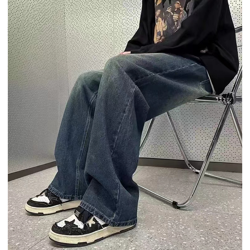 Men's for jeans loose straight maong for men casual long pants korean ...