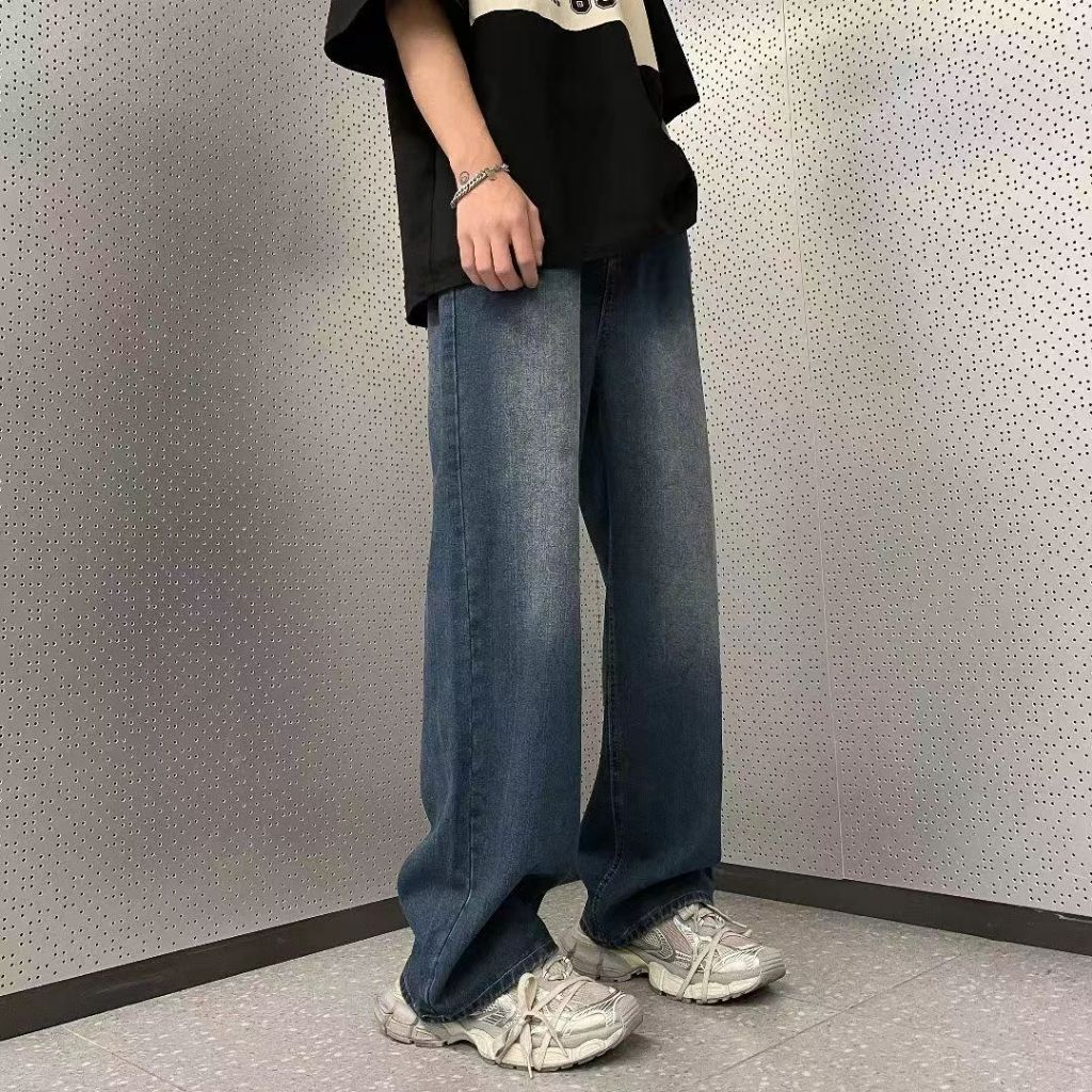 Men's for jeans loose straight maong for men casual long pants korean ...