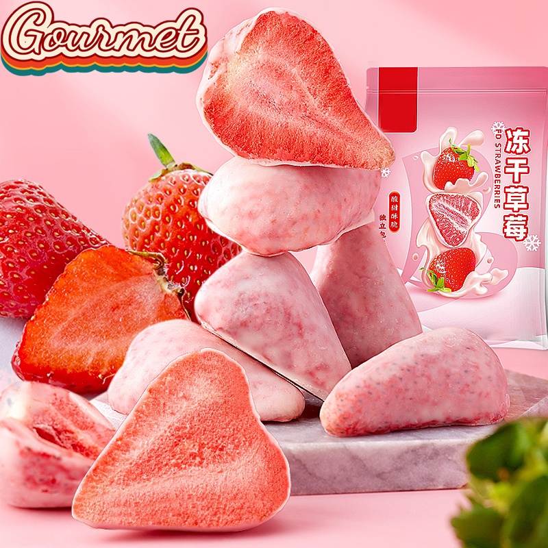 Freeze-Dried Strawberry Crisp Whole Chocolate Coated Yogurt Block Pure ...