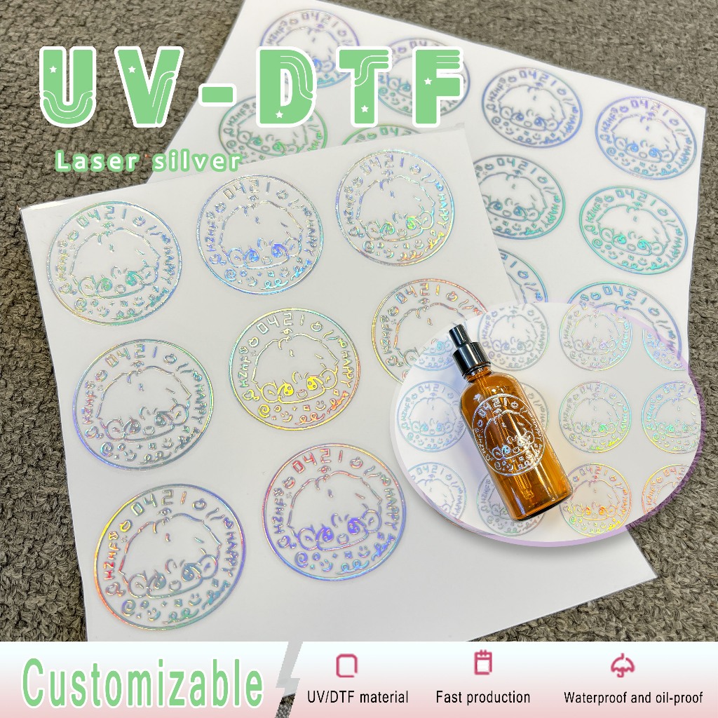 Sparkling Laser Gold UV-DTF Waterproof Scratch-Resistant Decorative ...