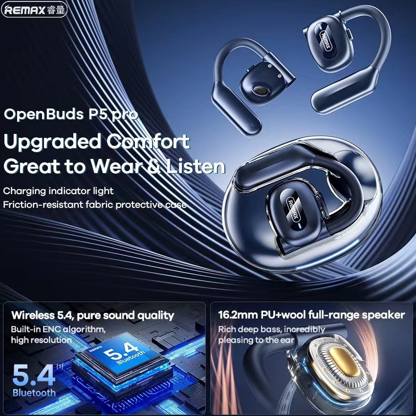 Remax OpenBuds P5 Pro Headset Bone Conduction Wireless Earphone Bluetooth 5.4 | Shopee Philippines