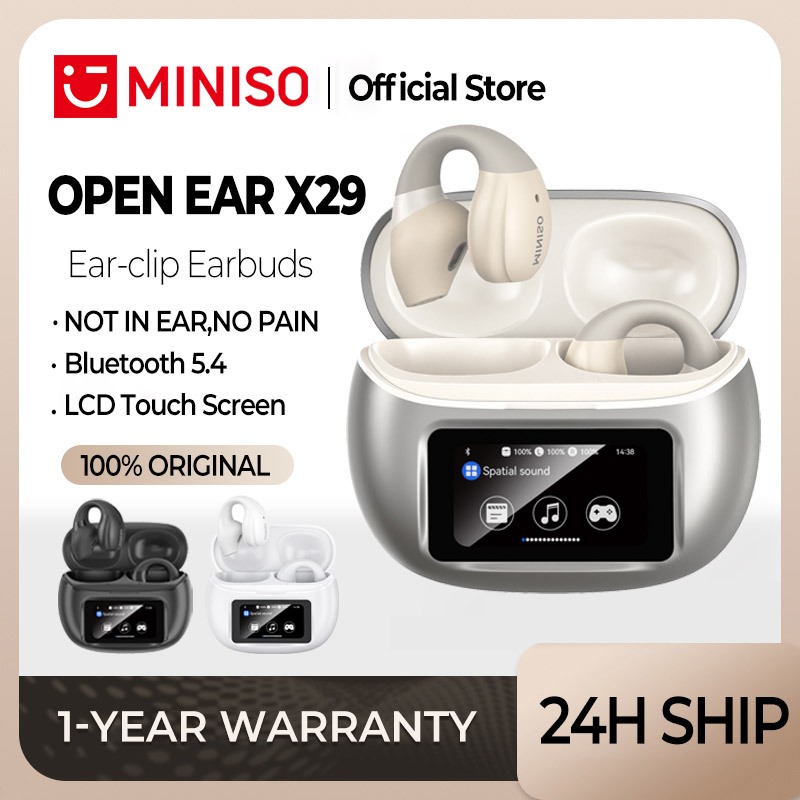 Miniso X29 OWS Wireless Bluetooth 5.4 Earphone with Touch Control LED ...