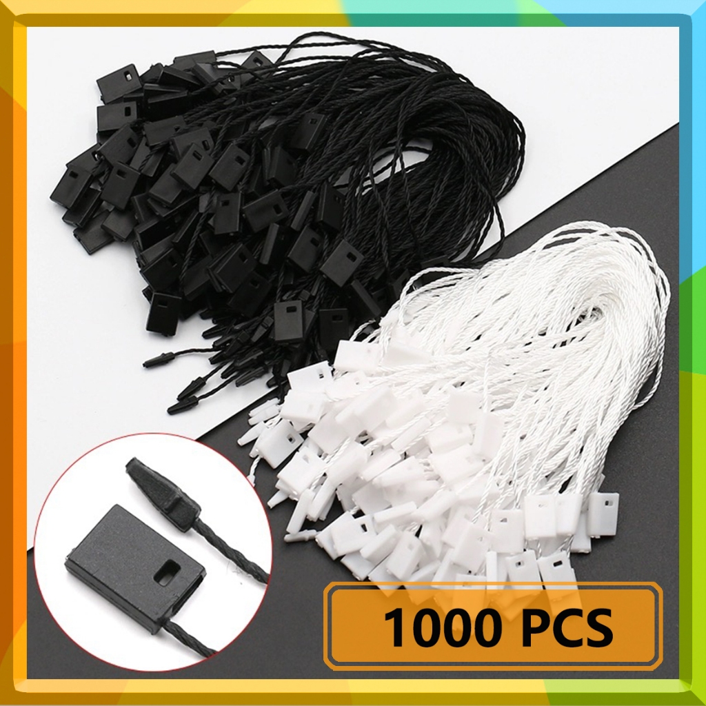 1000PCS Nylon Hang Tag String | Snap Lock Pin Loop Fastener Hook Ties ...