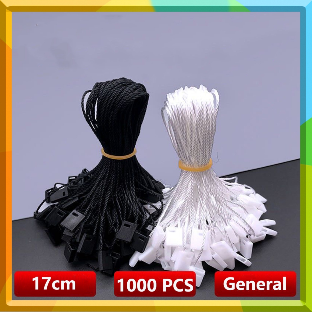 1000Pcs Hang Tag String Black17cmNylon Snap Lock Pin Loop Fastener Hook ...
