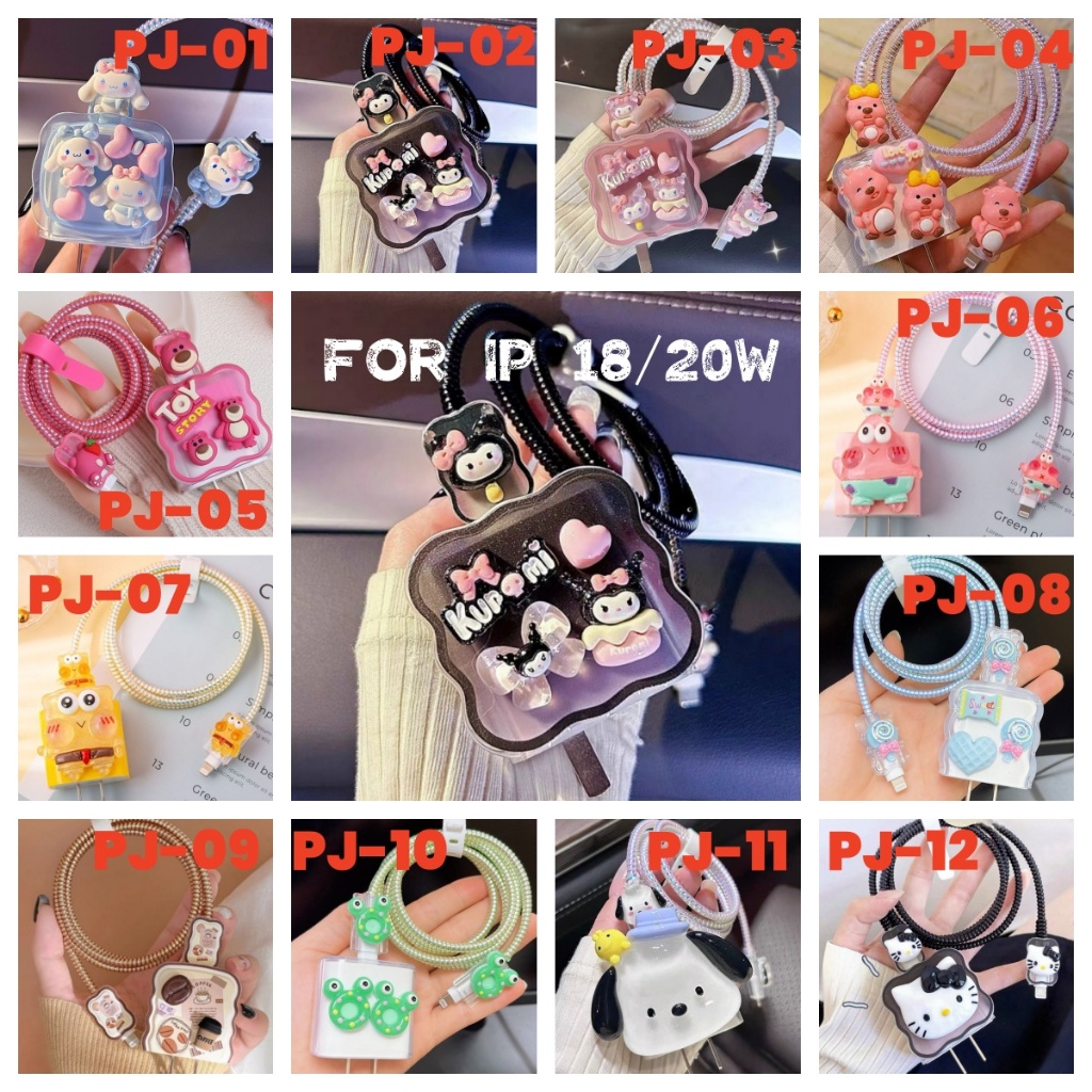 5 In 1 Cute Anime Cartoon Patterns Charger Protectors And Anti-breaking ...