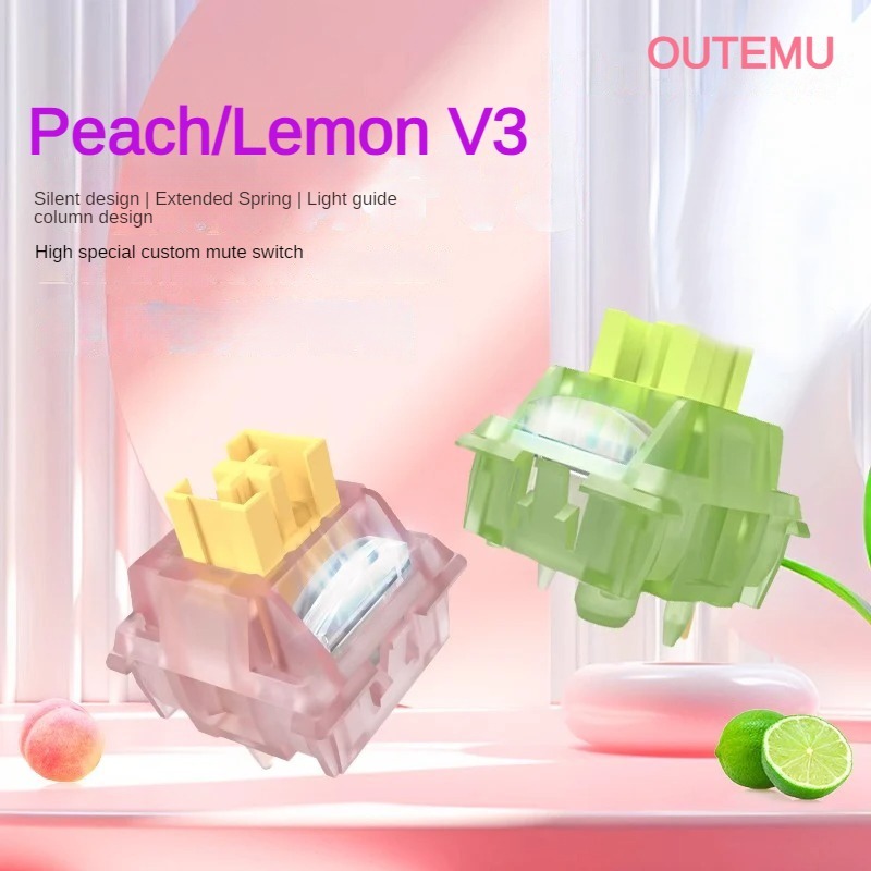 Outemu Silent Peach Switches V3 Silent Lemon V3 Customized Mechanical Keyboard Linear Switch ...