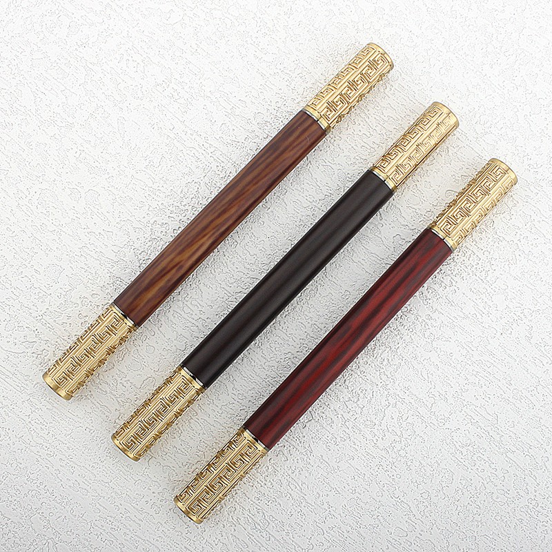 Double-headed Dual-Use Fountain Pen Metal Wood Grain Fountain Pen ...