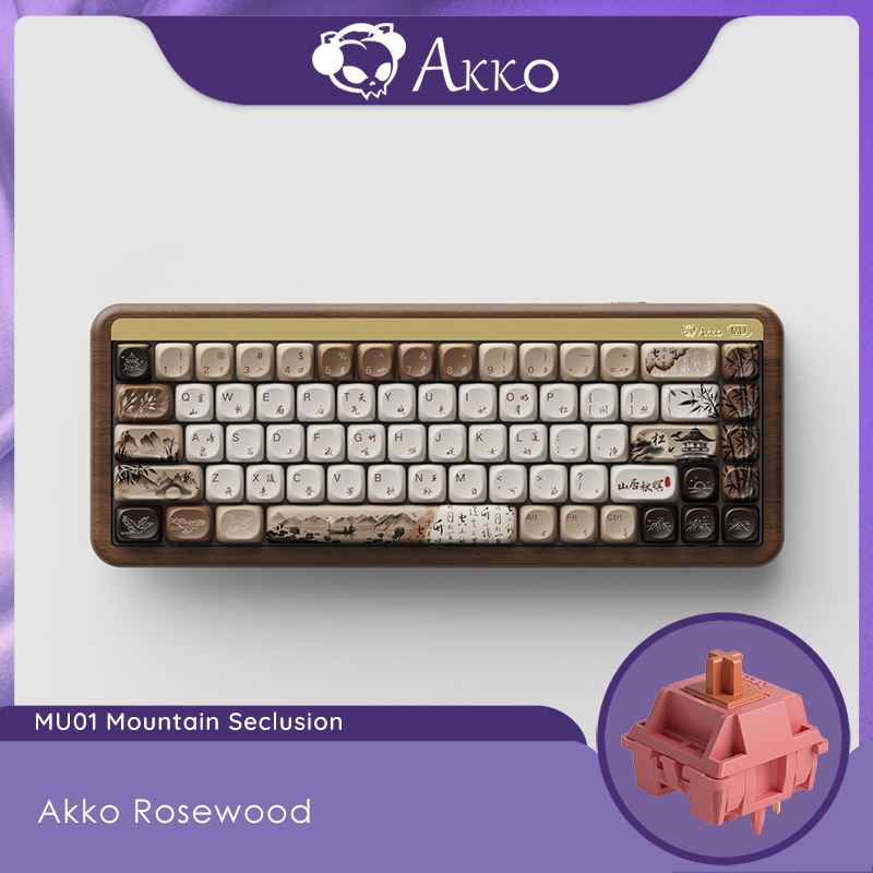 Akko MU01 Mountain Seclusion/Autumn 68-Key Gasket Structure Multi-modes ...
