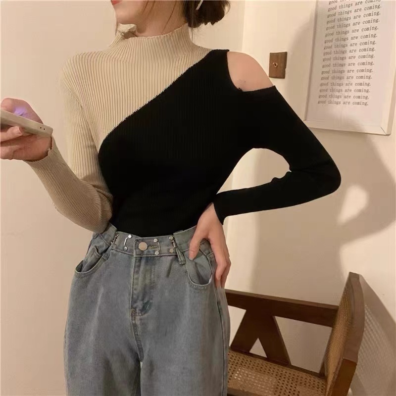 2021 Women's New Hit Color Long-sleeved Sweater Autumn and Winter All ...
