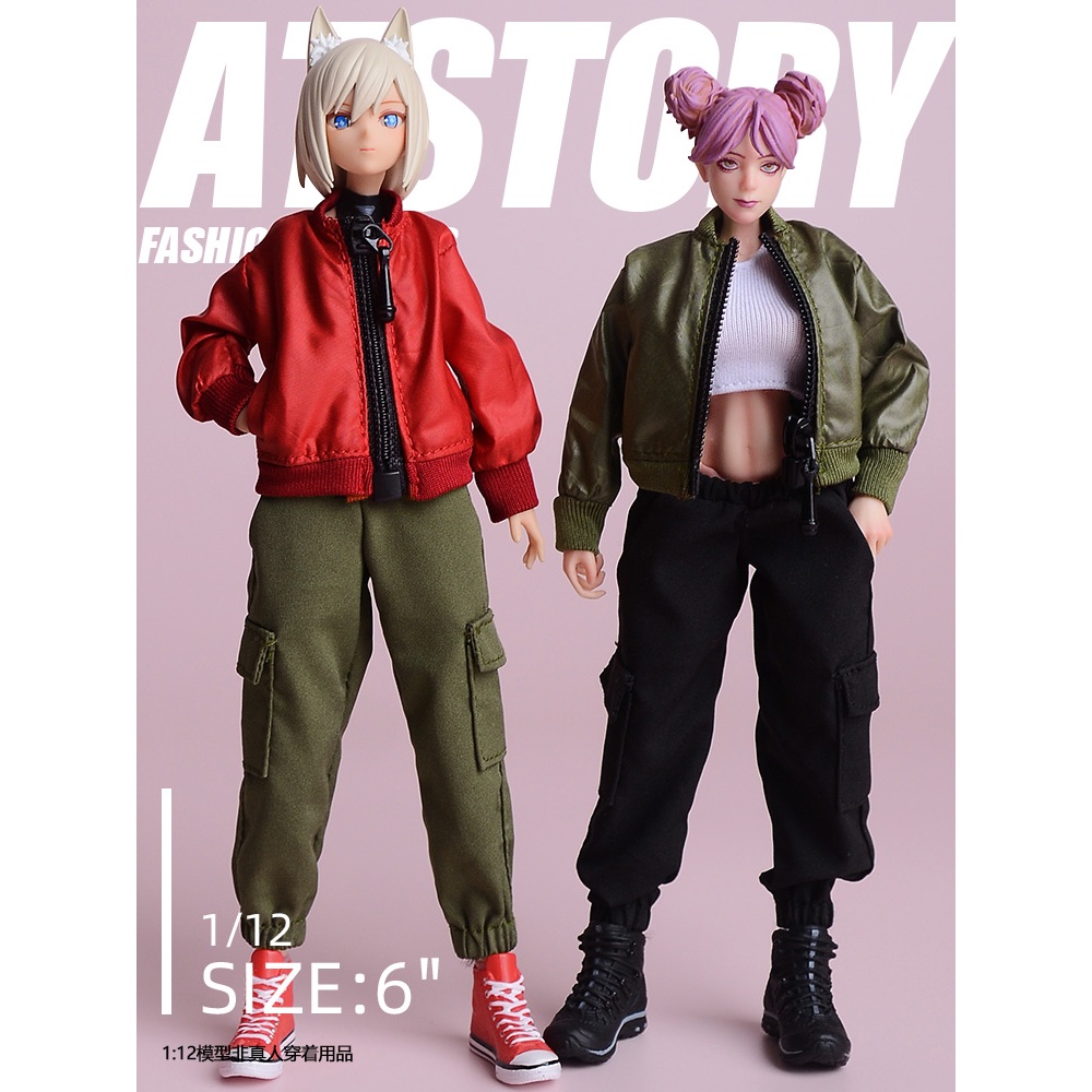 1/12 Scale Flight Jacket Zipper Coat For 6 inches TBL PH Romankey Figma ...