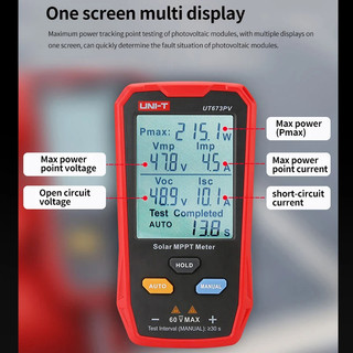 UNI-T Solar MPPT Meter UT673PV 5~800W PV Module Maximum Power Tester ...