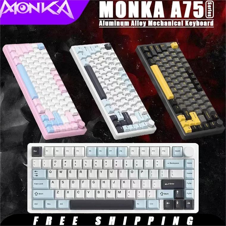 Monka A75 Mechanical Keyboard Three Mode Aluminium Alloy Custom ...