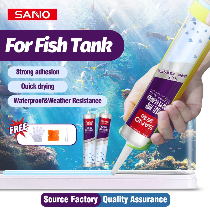 SANO TB054 100% silicone Acid Fish tank glue waterproof Large Plate Glass Aquarium white clear ...