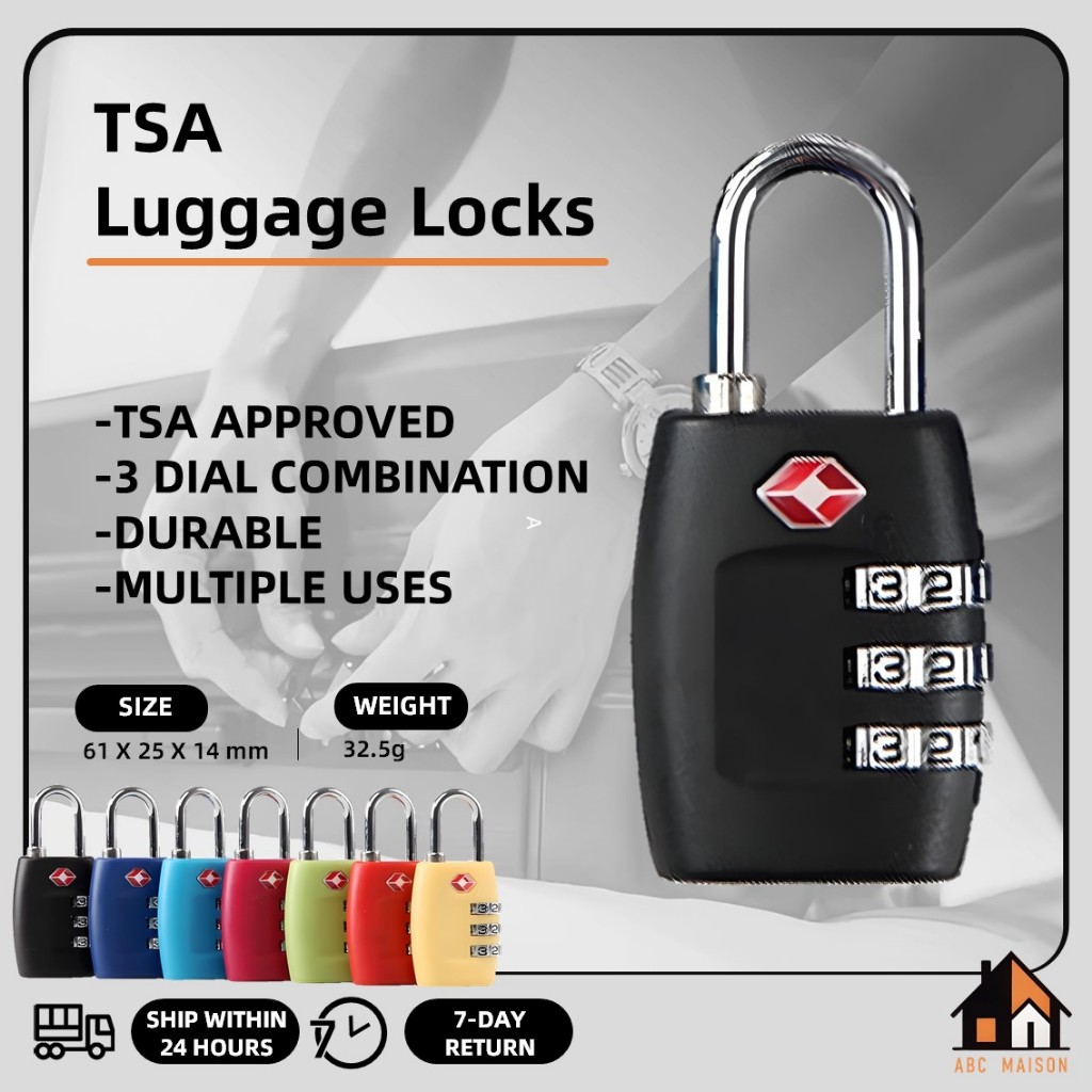 ABC MAISON TSA Approved Padlock Travel Luggage Padlock with Code ...