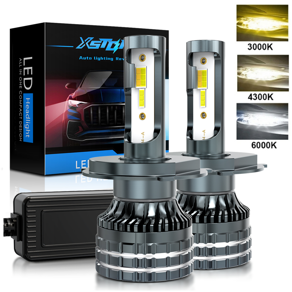 XSTORM Triple Color All Weather Car LED Headlight H4 881 H11 9005 Fog ...