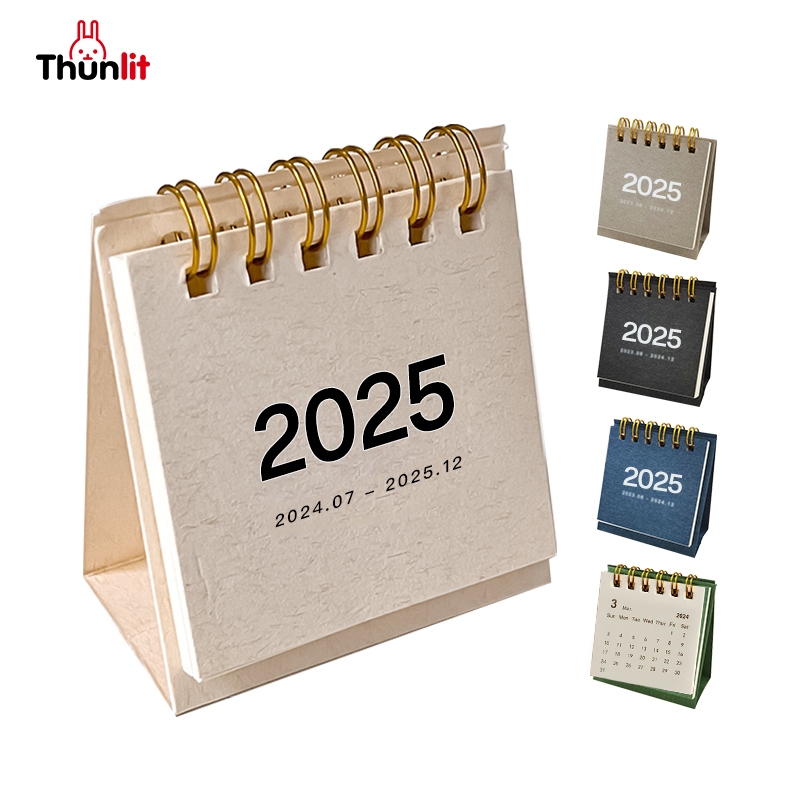 Thunlit Mini Calendar 2025 Creative Minimalist Small Cute Desk Calendar ...