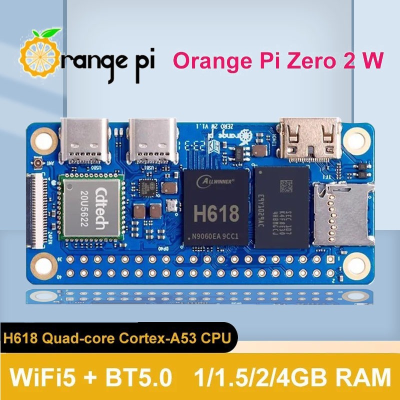 Orange Pi Zero 2W 2GB 4GB 1GB 1.5GB Allwinner H618 Quad-core Cortex-A53 ...